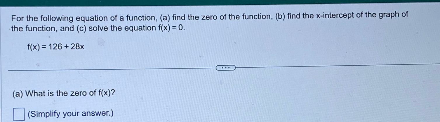 Solved For the following equation of a function, (a) ﻿find | Chegg.com