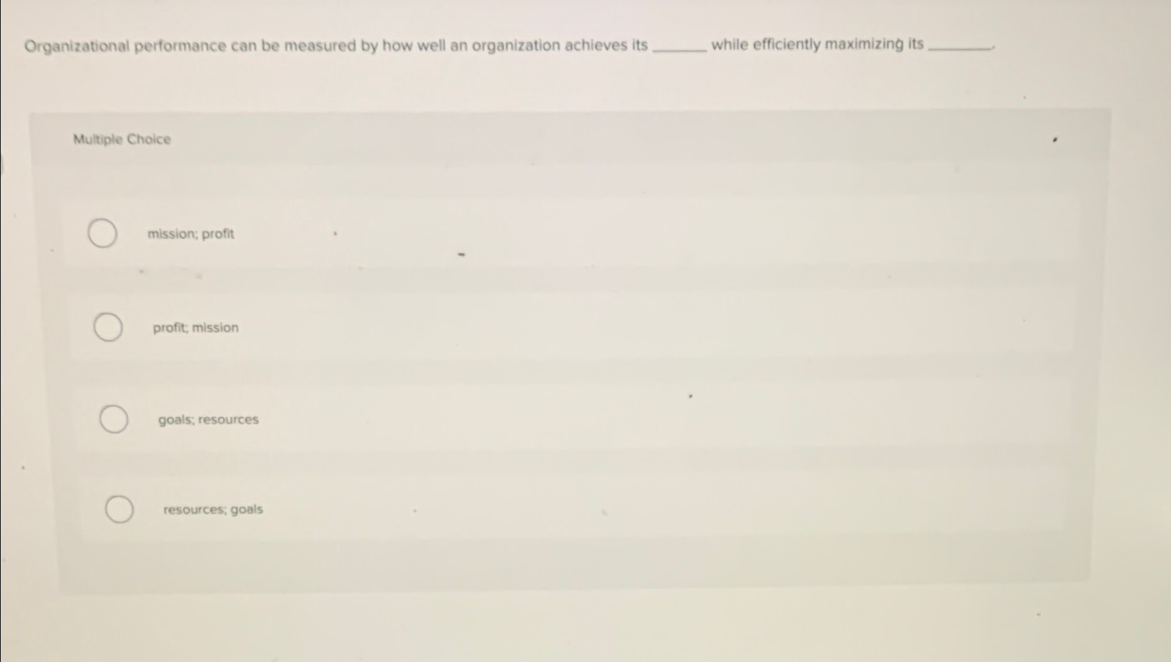 Solved Organizational performance can be measured by how | Chegg.com