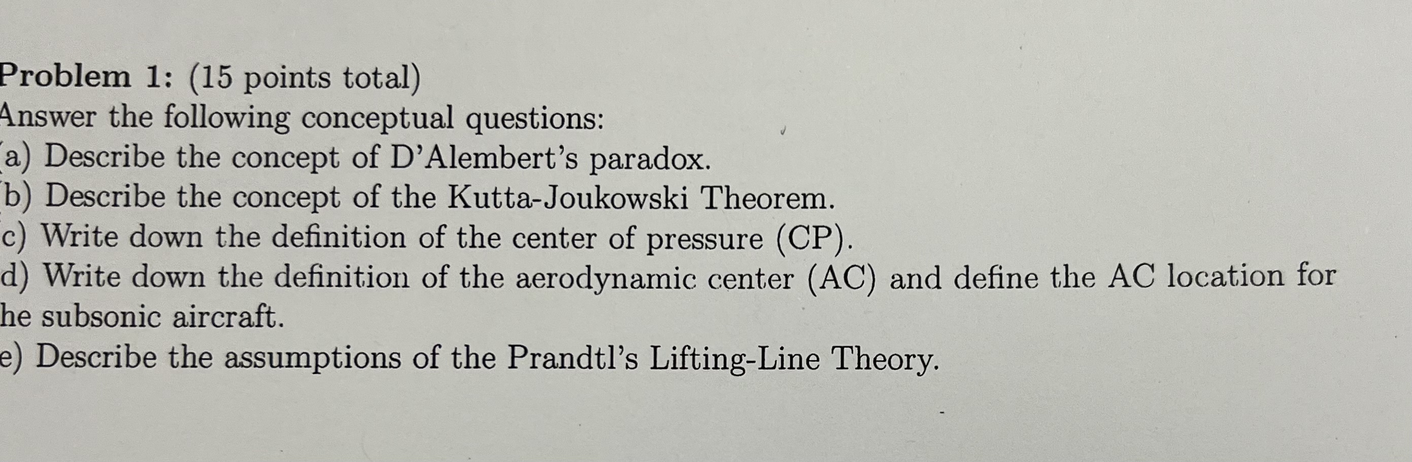 Solved Problem 1: (15 ﻿points total)Answer the following | Chegg.com