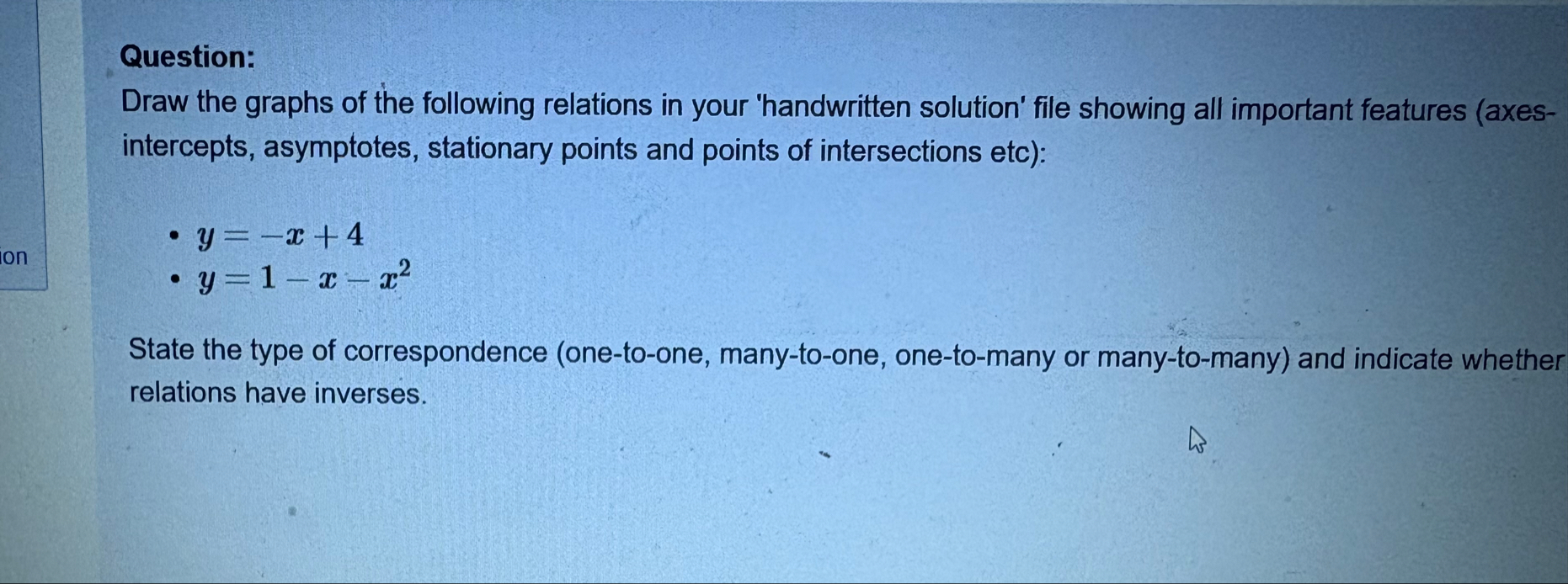 Solved Question:Draw the graphs of the following relations | Chegg.com