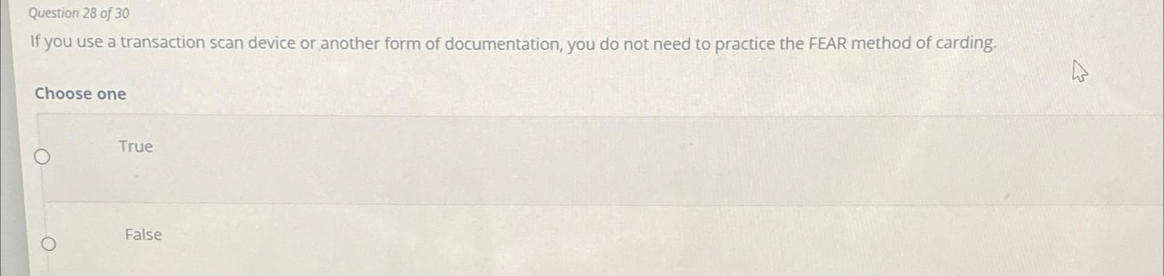 Solved Question 28 ﻿of 30If you use a transaction scan | Chegg.com