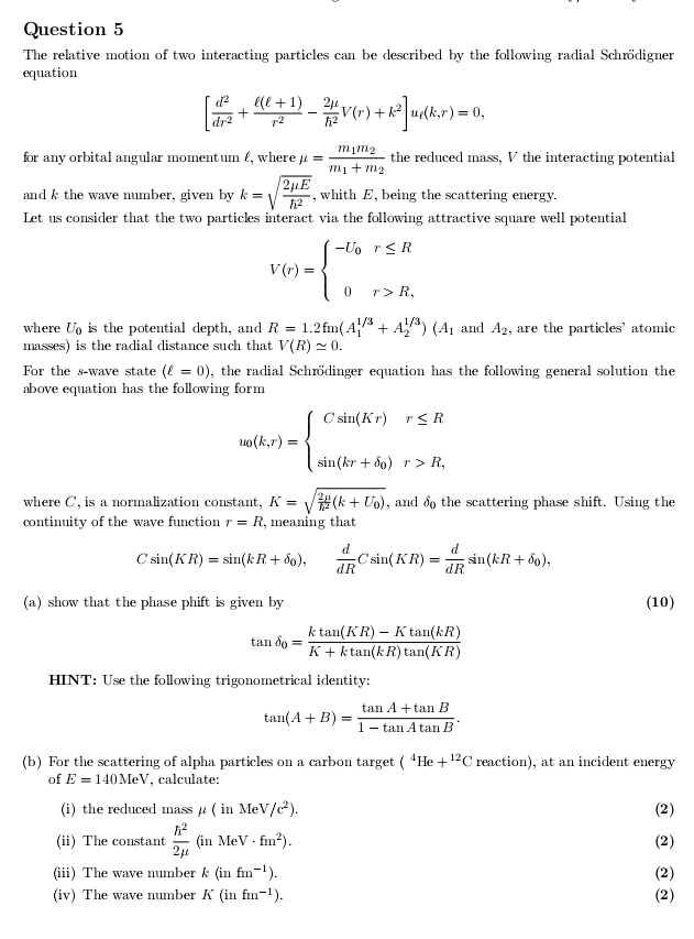 Question 5The relative motion of two interacting | Chegg.com