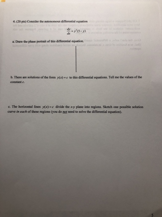 Solved 4. (20 pts) Consider the autonomous differential | Chegg.com Solved 4. (20 pts) Consider the autonomous differential | Chegg.com