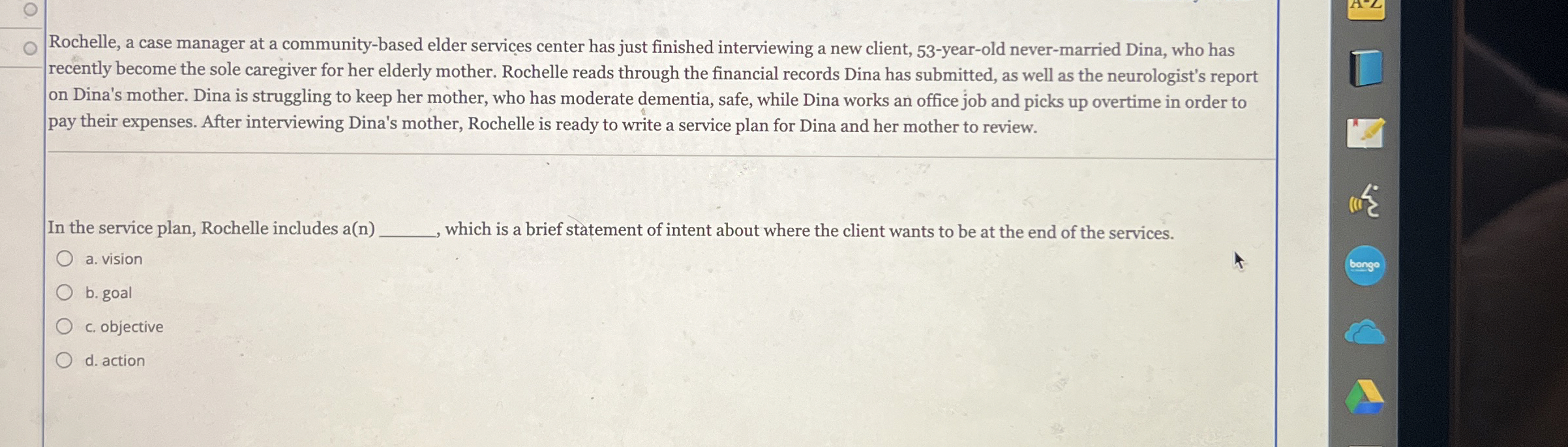 Solved Rochelle, a case manager at a community-based elder | Chegg.com