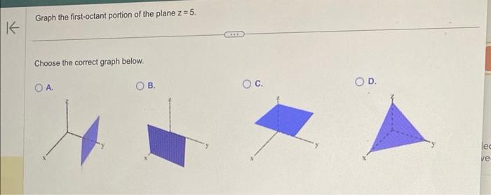 Solved Graph the first-octant portion of the plane z=5. | Chegg.com