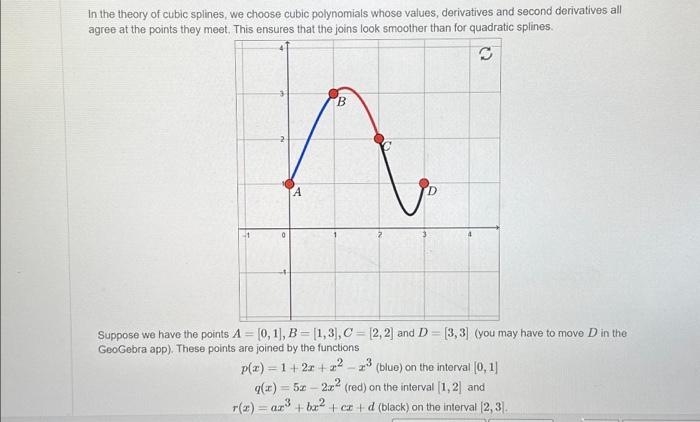 Solved In the theory of cubic splines, we choose cubic | Chegg.com