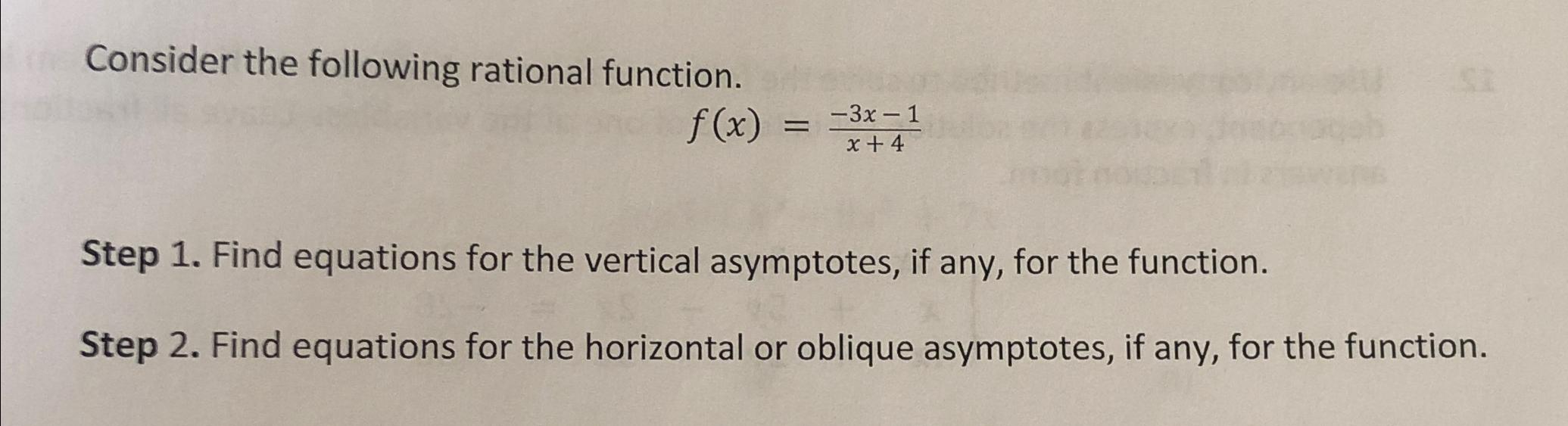 Solved Consider the following rational | Chegg.com