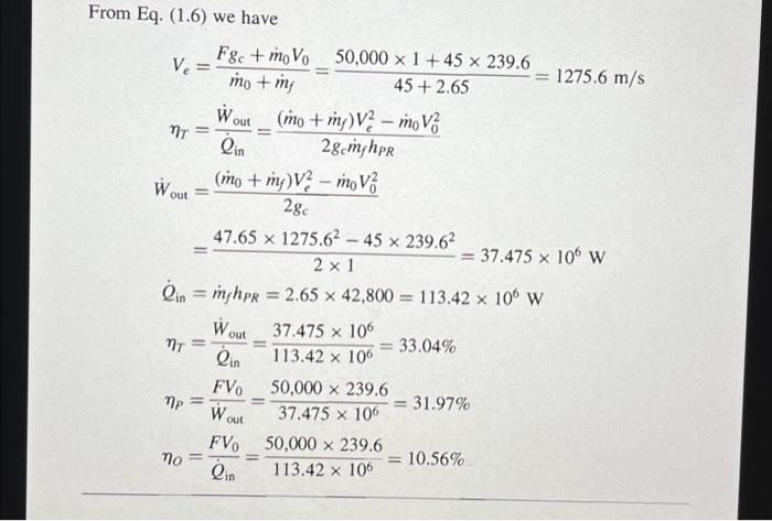 Solved Example 1.1 An advanced fighter engine operating at | Chegg.com