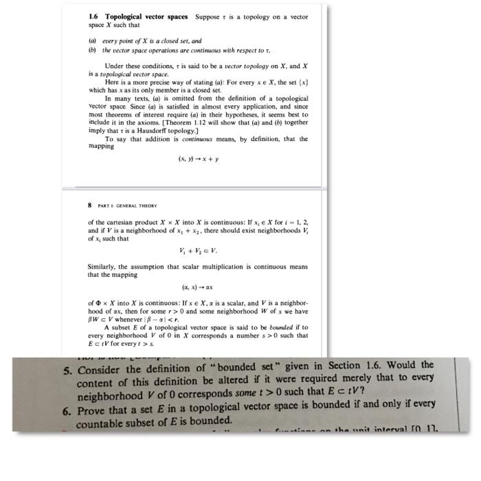 Solved 5. Consider the definition of "bounded set " given in | Chegg.com