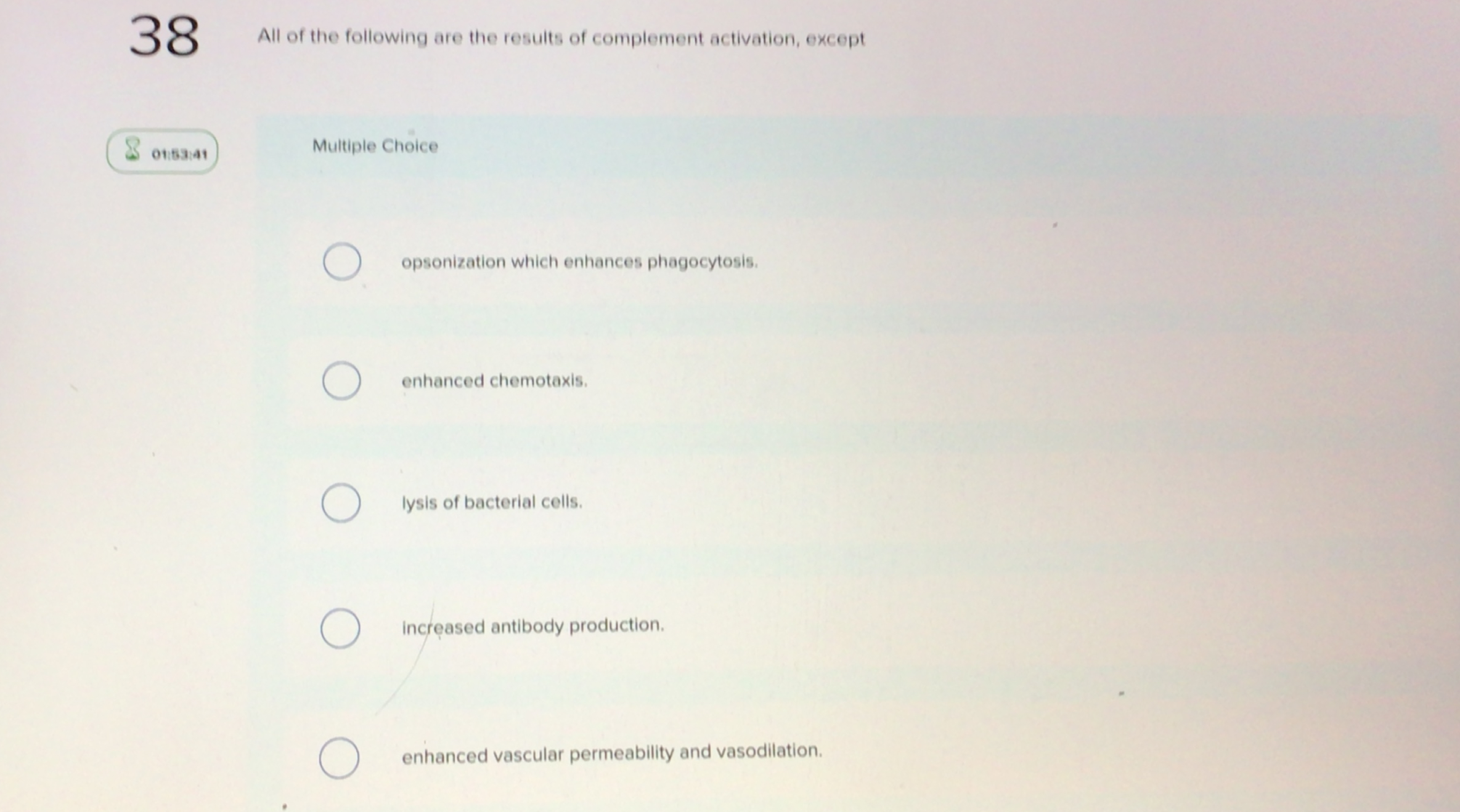 Solved 38All of the following are the results of complement | Chegg.com