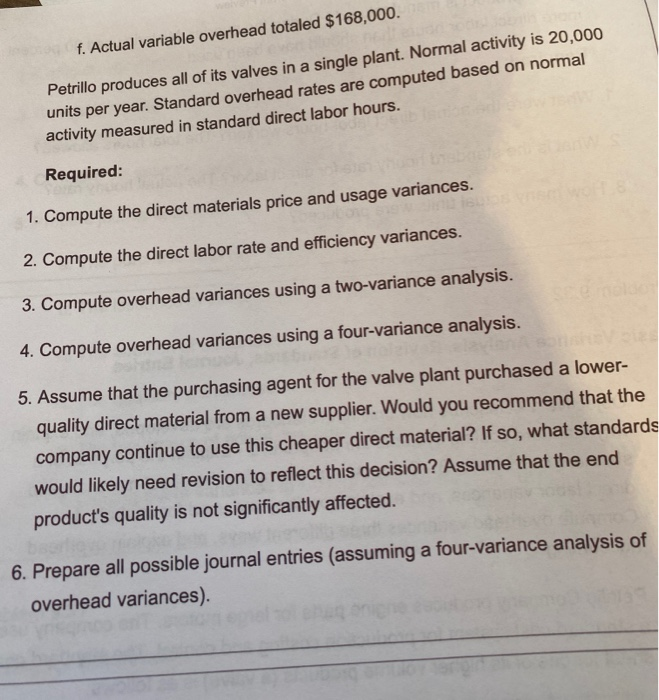 Solved Problem 9.32 Basic Variance Analysis, Revision of | Chegg.com