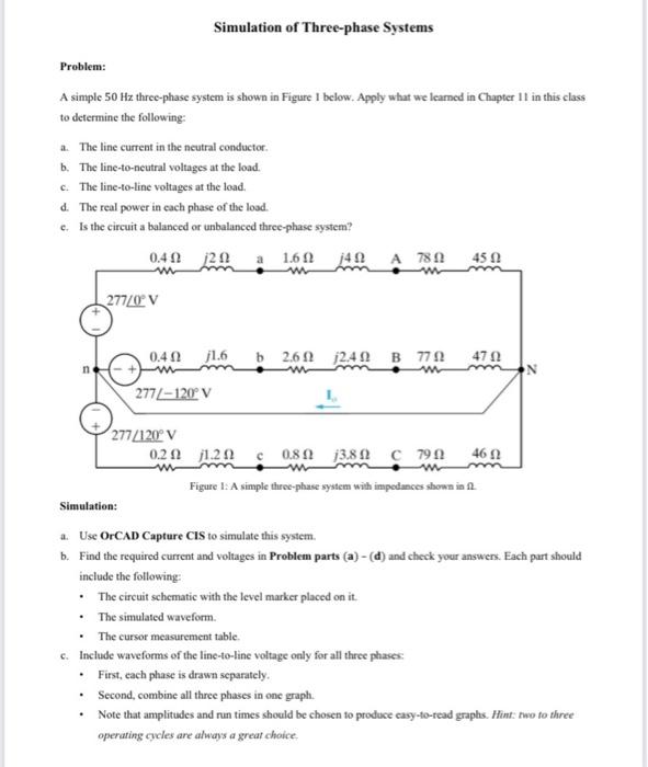 Solved Simulation of Three-phase Systems Problem: A simple | Chegg.com
