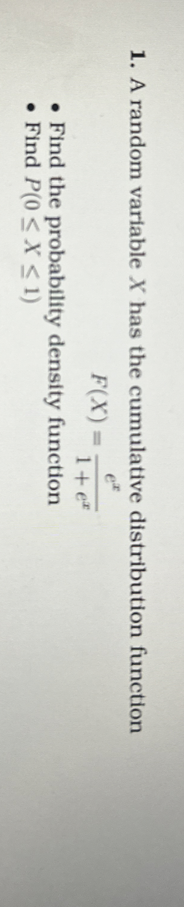 Solved A random variable x ﻿has the cumulative distribution | Chegg.com