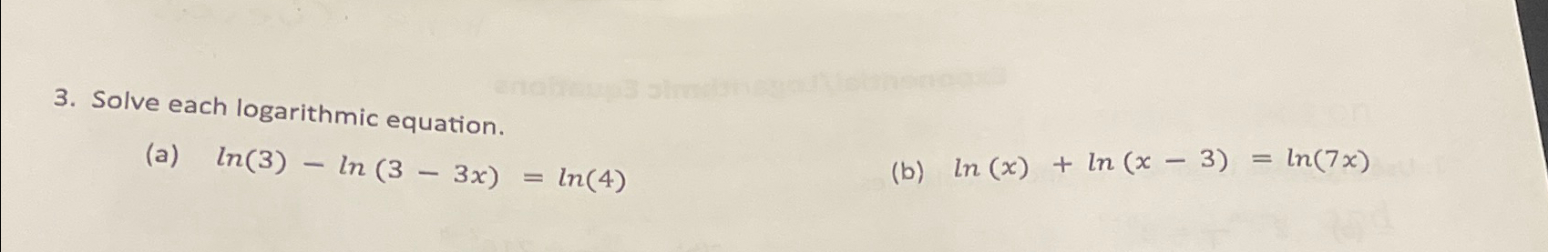 Solved Solve each logarithmic | Chegg.com