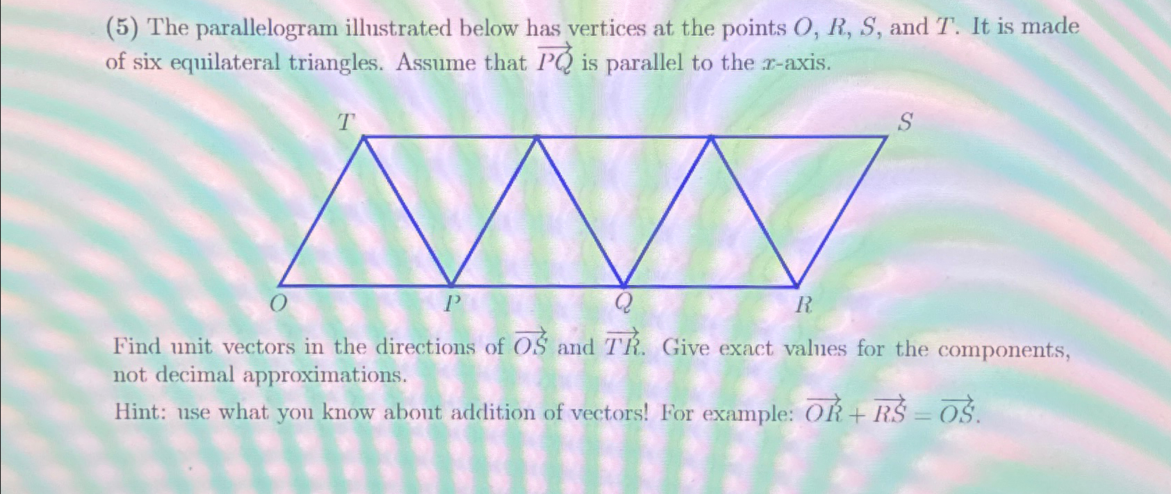 Solved (5) ﻿The parallelogram illustrated below has vertices | Chegg.com