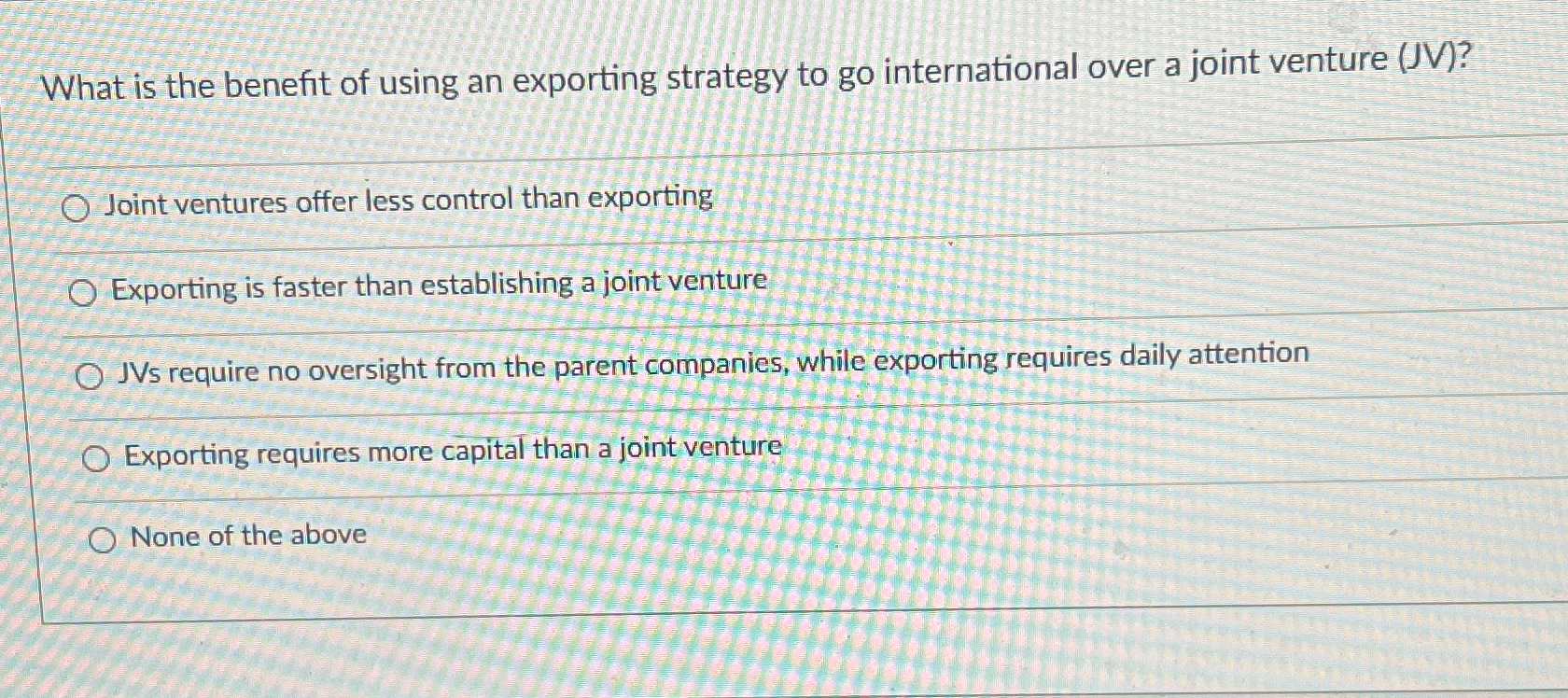 Solved What is the benefit of using an exporting strategy to | Chegg.com