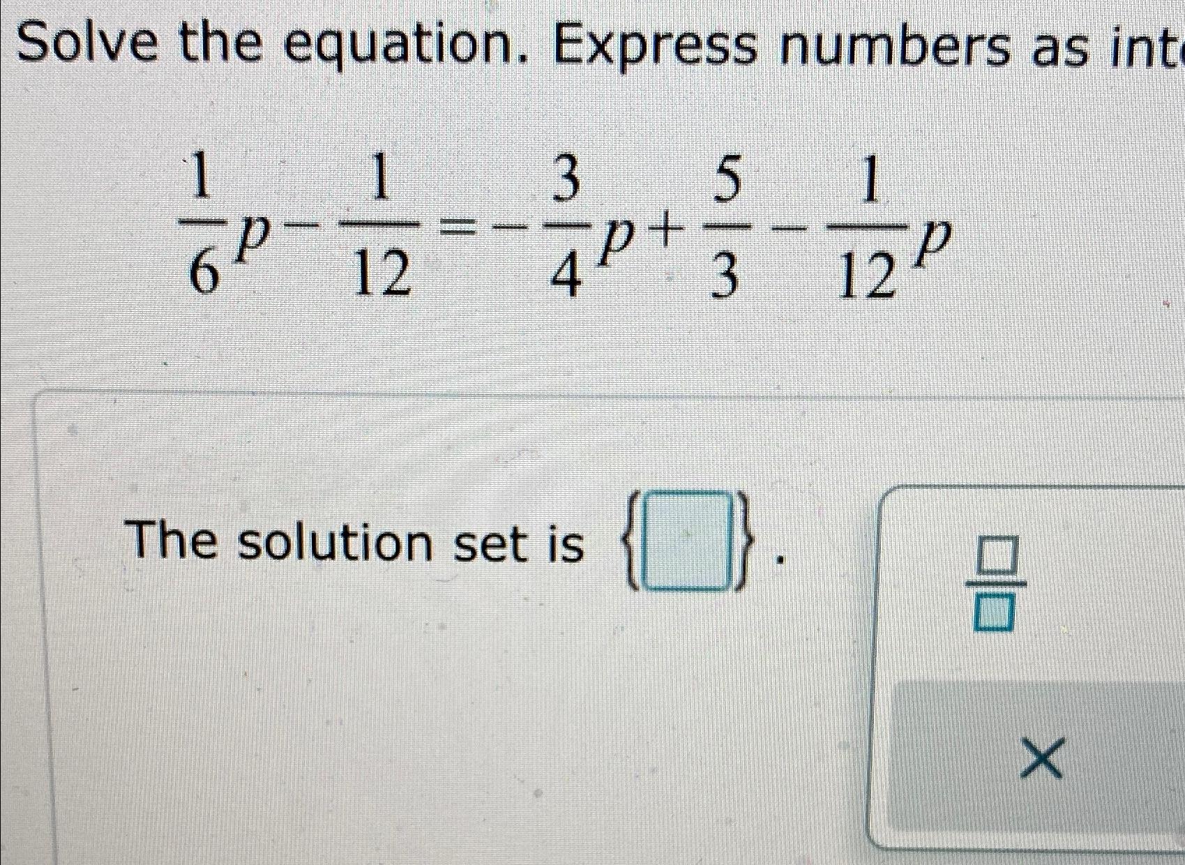 Solved Solve the equation. Express numbers as | Chegg.com