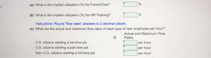 Solved (a) What is the implied utilization (%) for | Chegg.com
