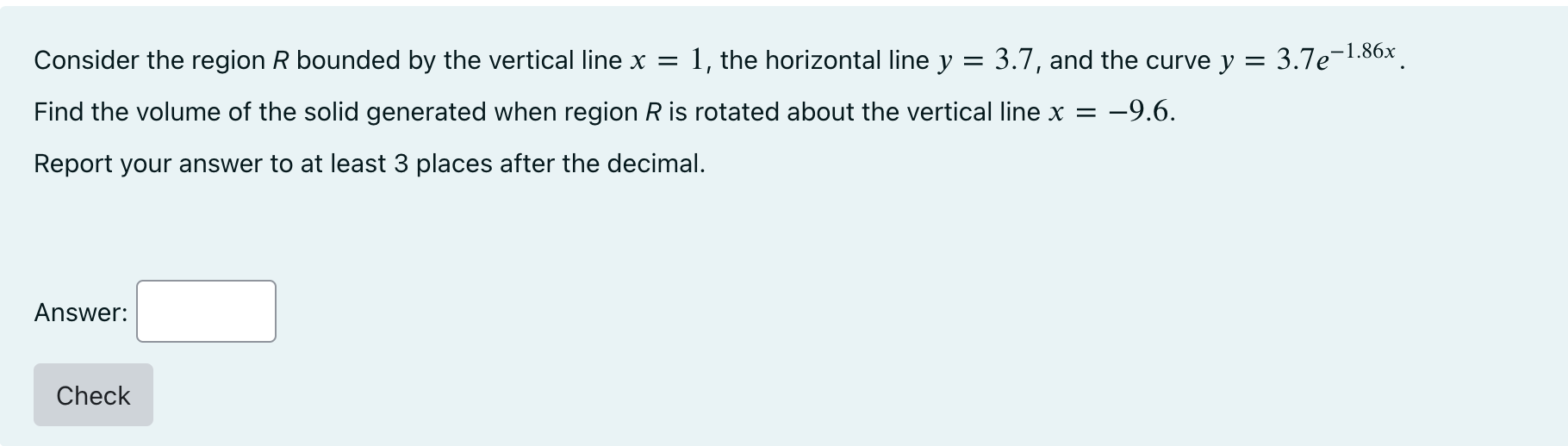 Solved Consider the region R ﻿bounded by the vertical line | Chegg.com