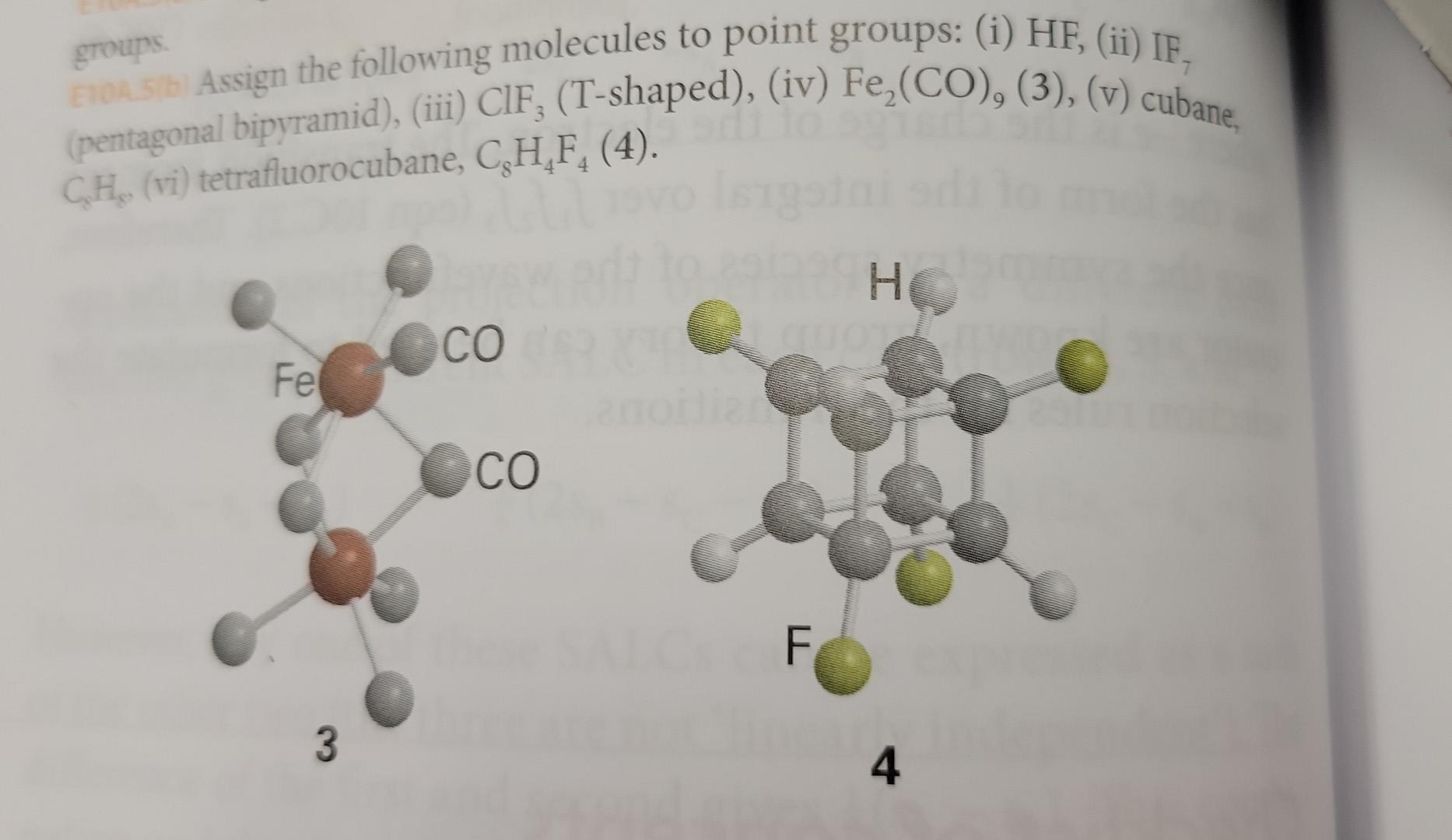 Solved groups. Assign the following molecules to point | Chegg.com