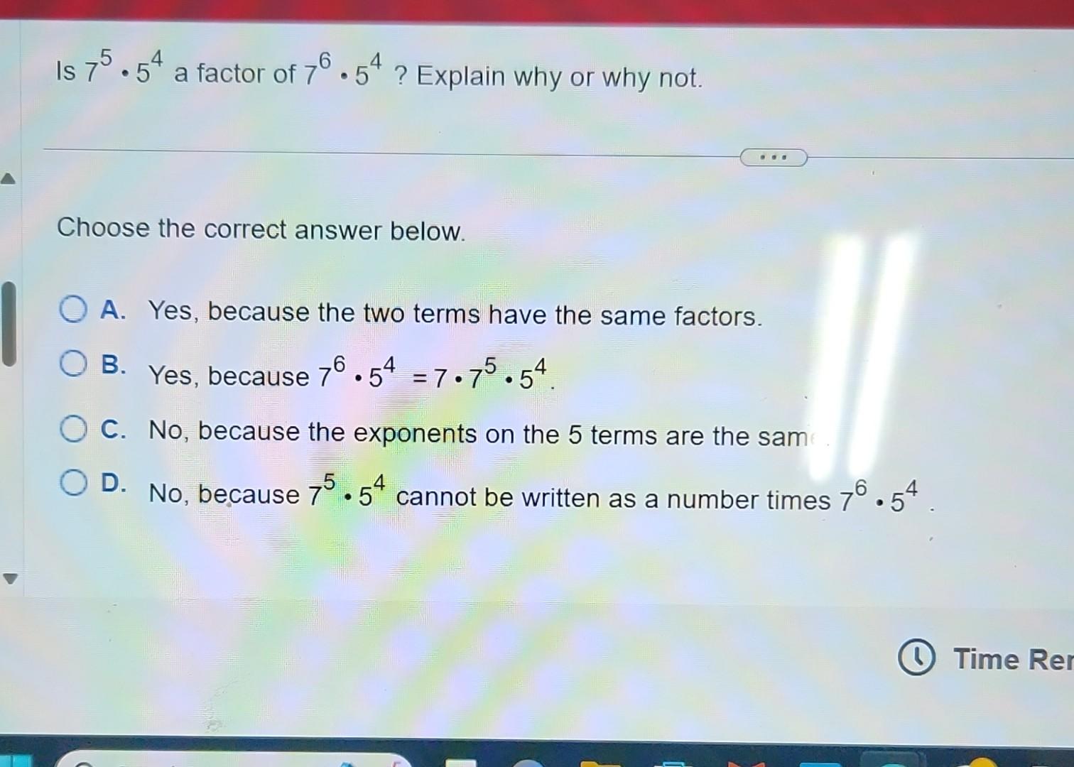 Solved Is 75 54 A Factor Of 76 54 Explain Why Or Why Not Chegg solved-is-75-54-a-factor-of-76-54-explain-why-or-why-not-chegg