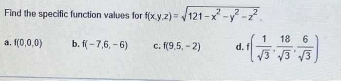 Solved Find the specific function values for | Chegg.com