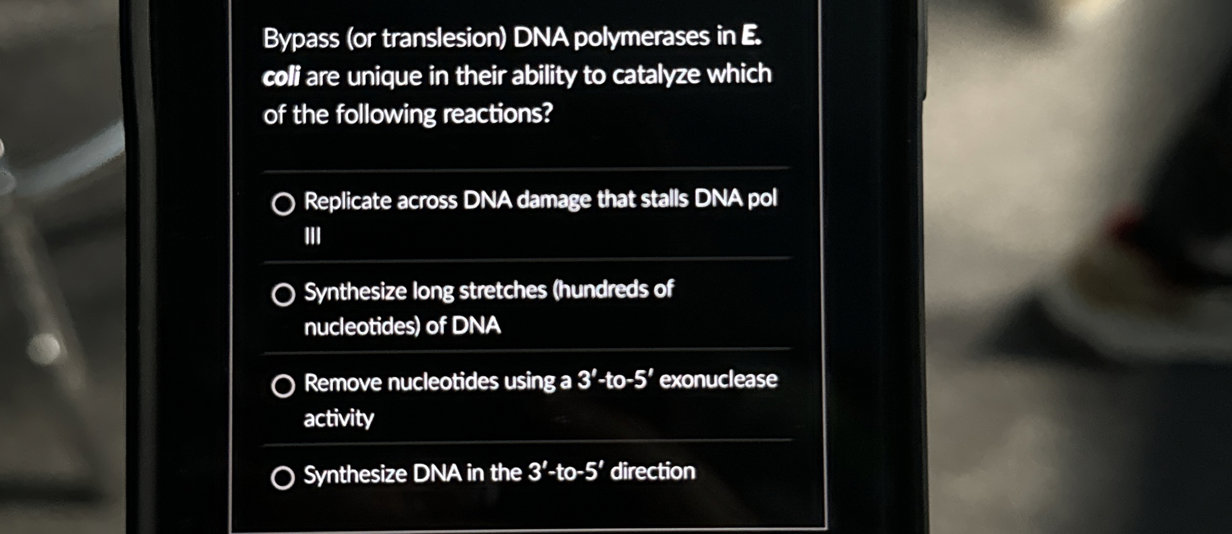 Solved Bypass (or translesion) ﻿DNA polymerases in E. ﻿coll | Chegg.com