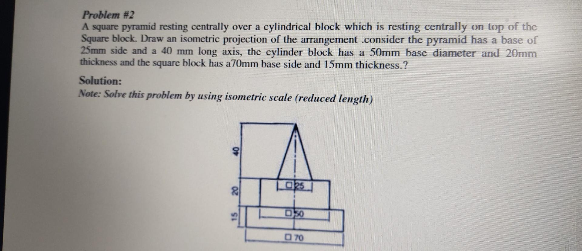 Solved Problem #2 A square pyramid resting centrally over a | Chegg.com