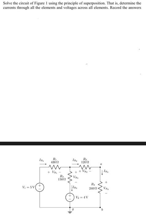 Solved Solve the circuit of Figure 1 using the principle of | Chegg.com