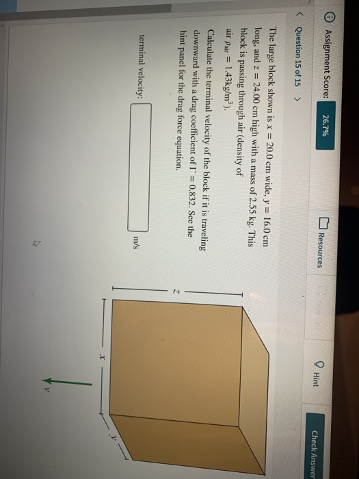 Solved Assignment Score: 26.7% Resources Hint Check Answer
