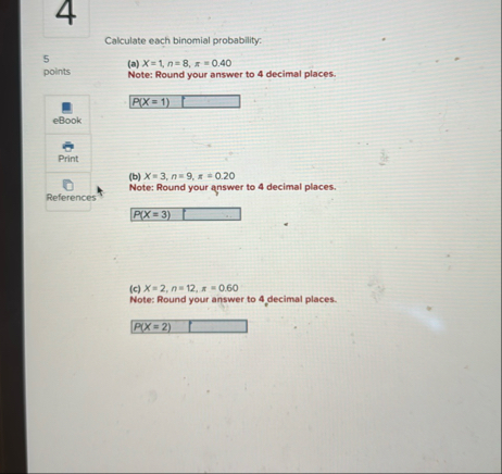 Solved Calculate each binomial | Chegg.com
