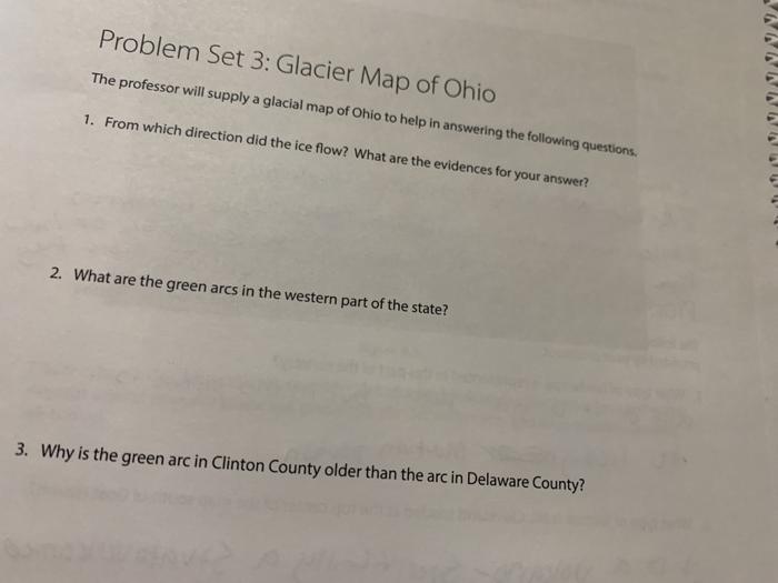 Solved Problem Set 3: Glacier Map of Ohio The professor will | Chegg.com