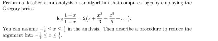 Solved Perform a detailed error analysis on an algorithm | Chegg.com