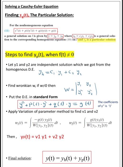 Solved t2y′′+ty′−y=2tlntSolving a Cauchy-Euler Equation | Chegg.com
