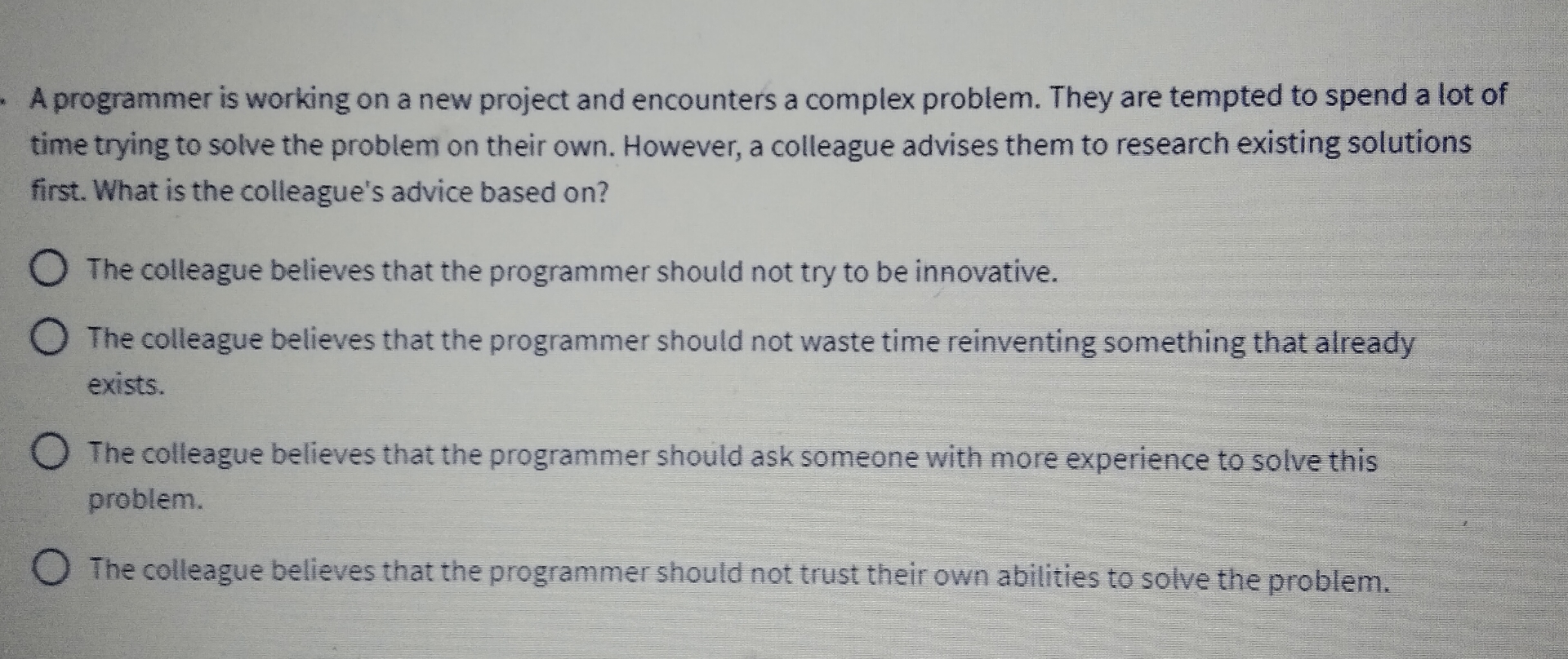 Solved A programmer is working on a new project and | Chegg.com