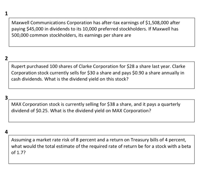 Solved Maxwell Communications Corporation has after-tax | Chegg.com