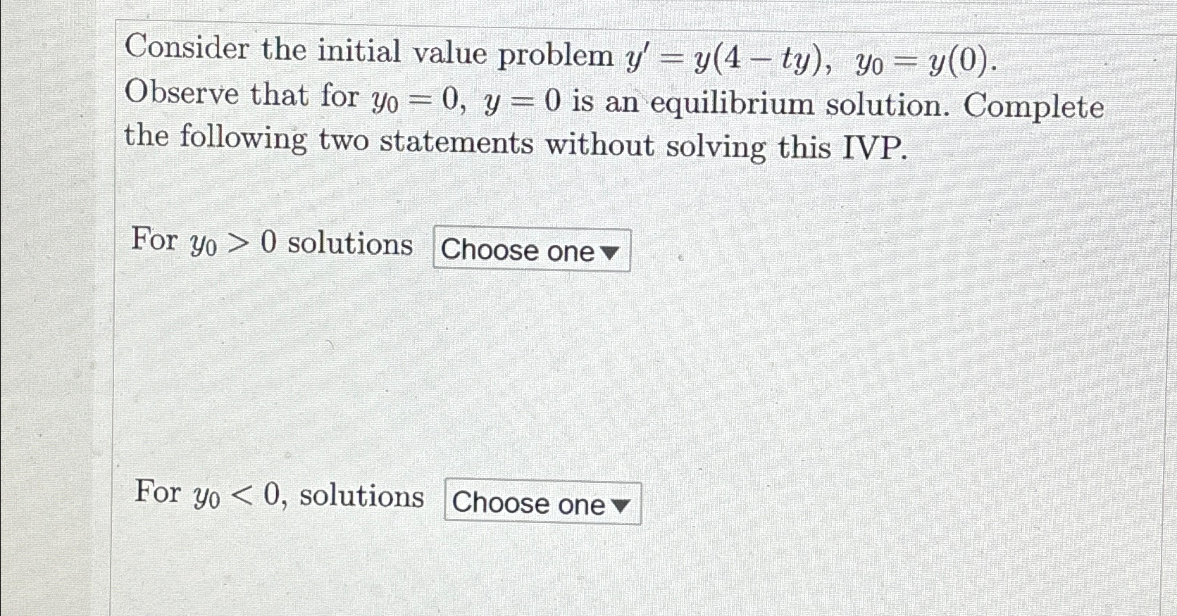 Solved Consider The Initial Value Problem 