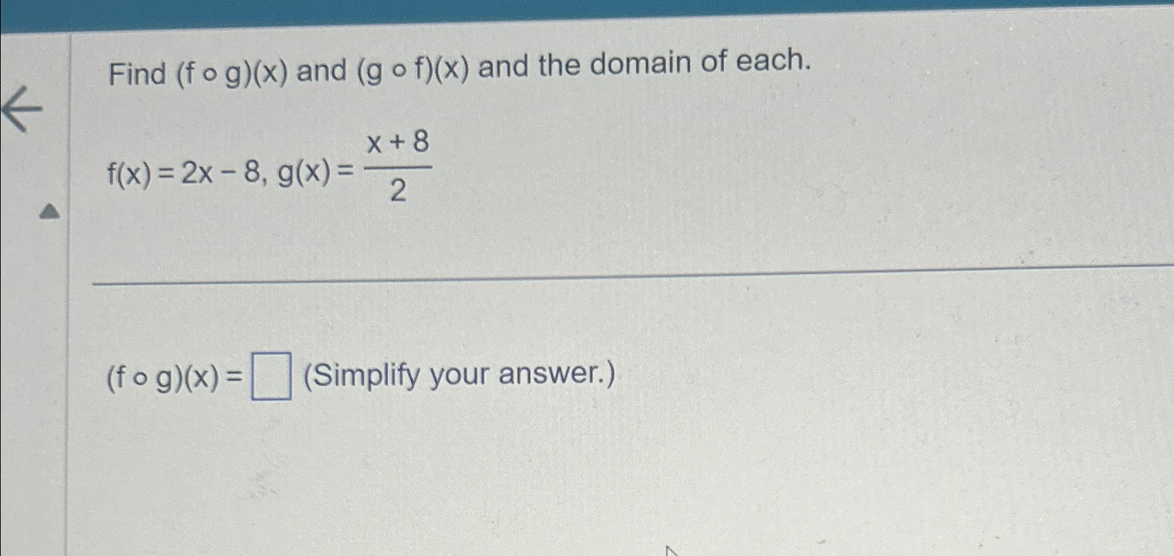 Find (f@g)(x) ﻿and (g@f)(x) ﻿and the domain of | Chegg.com