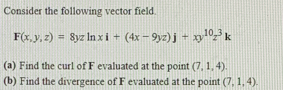 Consider the following vector | Chegg.com