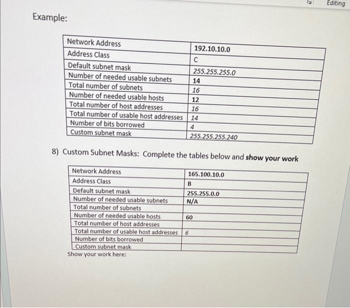 6) Complete the table shown below and show your work: | Chegg.com