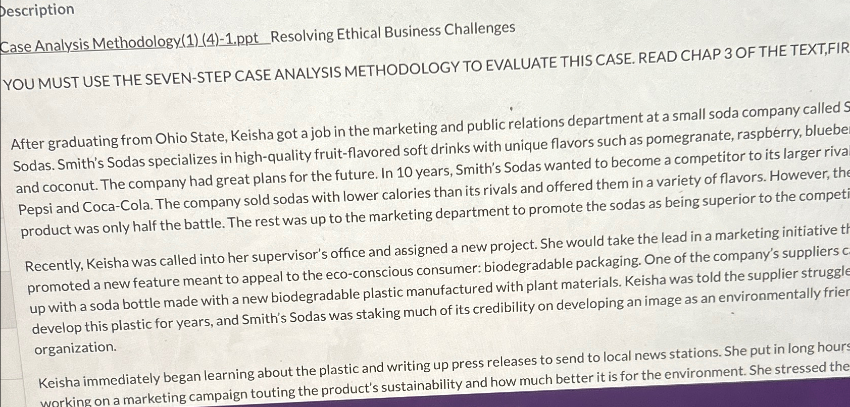 Solved DescriptionCase Analysis Methodology(1)(4)-1.ppt | Chegg.com