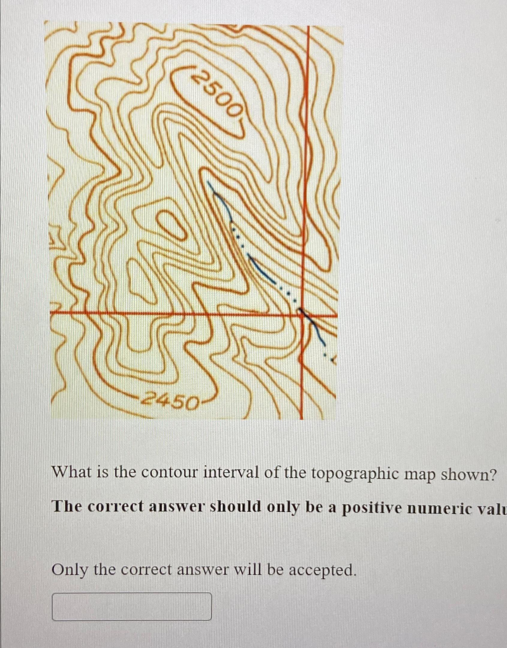Solved What is the contour interval of the topographic map | Chegg.com
