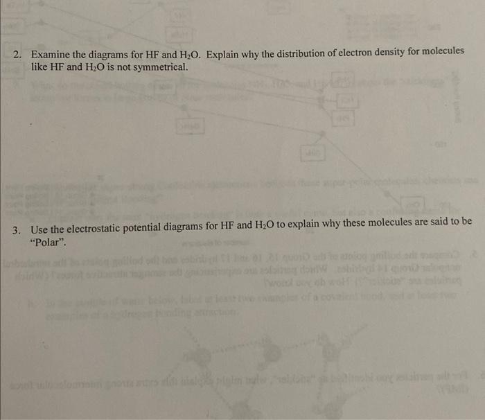 Solved 2. Examine the diagrams for HF and H2O. Explain why | Chegg.com