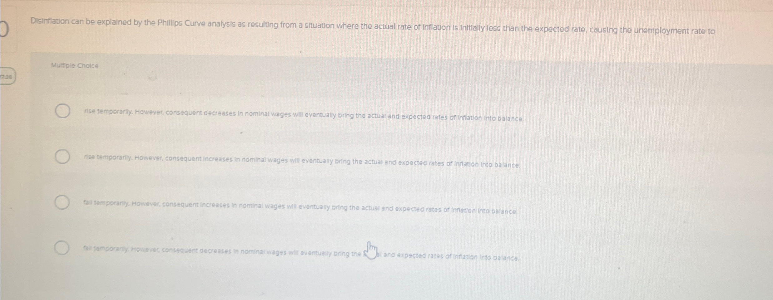 Solved Disinflation can be explained by the Phillips Curve | Chegg.com