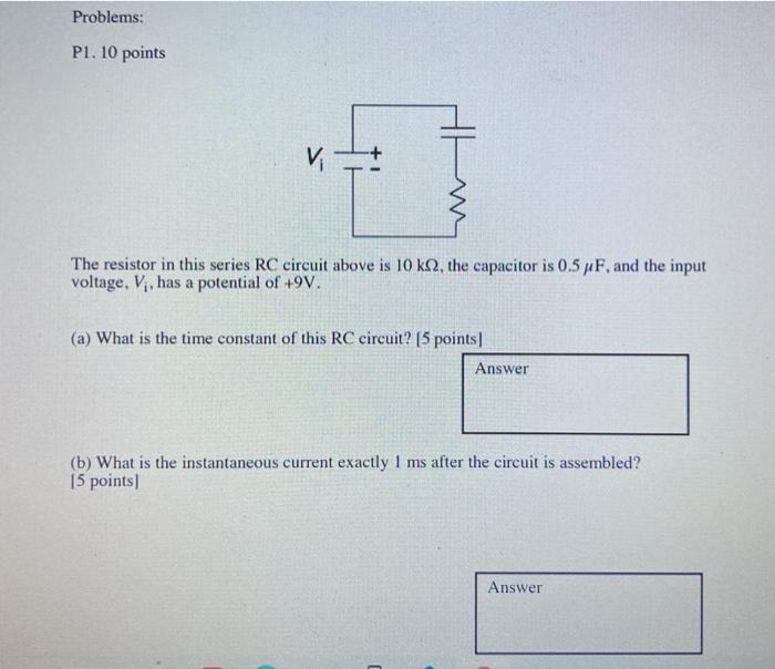 Solved Problems: P1. 10 points The resistor in this series | Chegg.com
