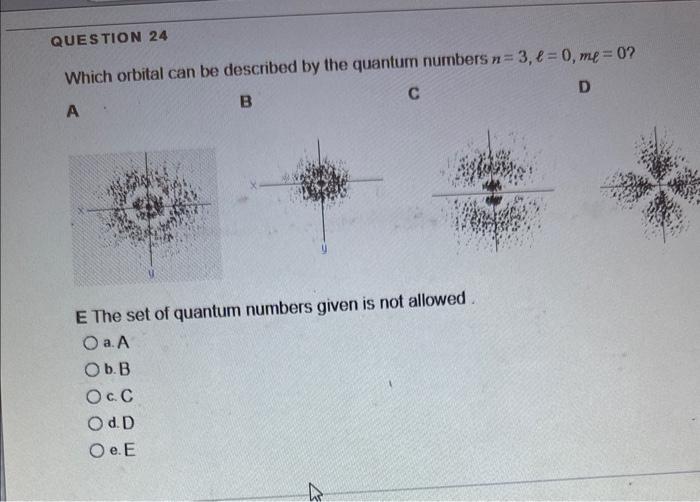 Solved Which orbital can be described by the quantum numbers | Chegg.com