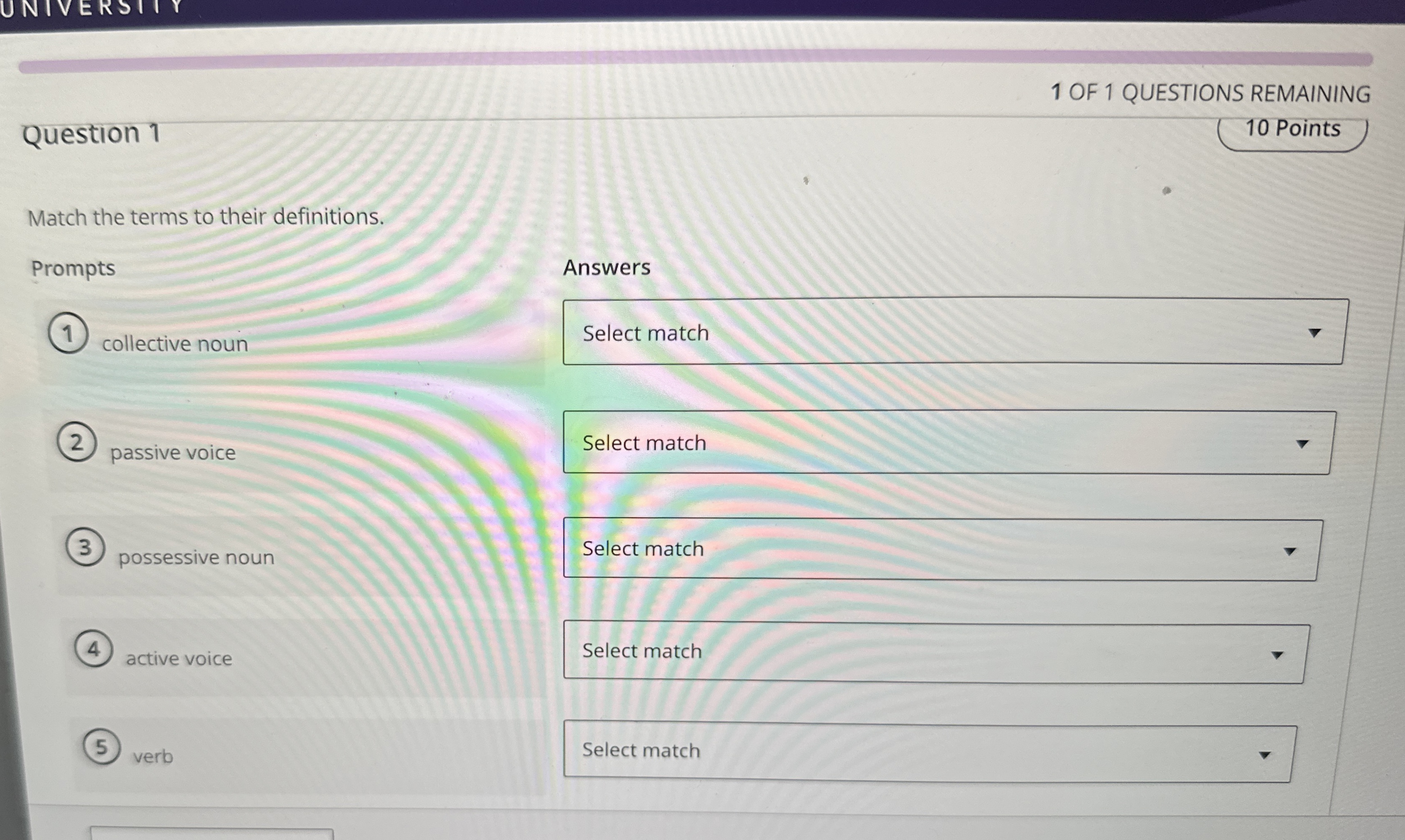 Question 110 ﻿PointsMatch the terms to their | Chegg.com