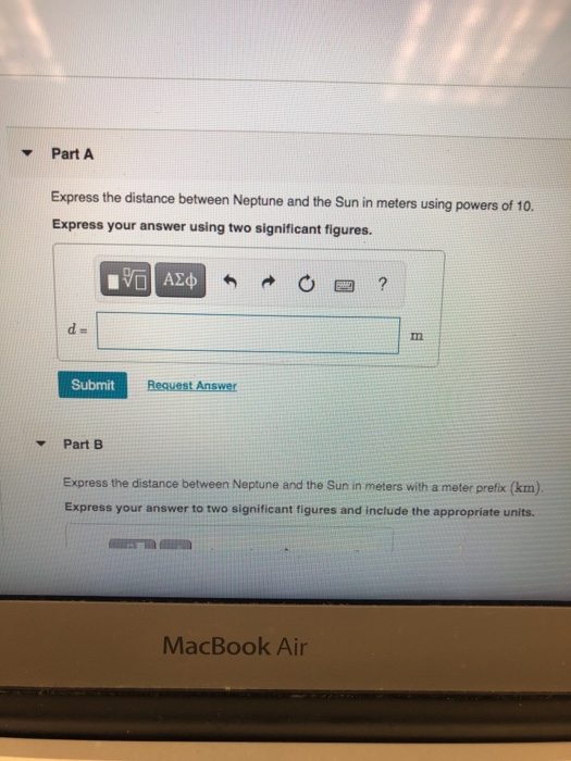 Solved Part A Express the distance between Neptune and the | Chegg.com