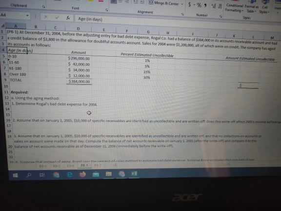 Solved E Merge Center $% Conditional Formatos Cell Chipboard | Chegg.com