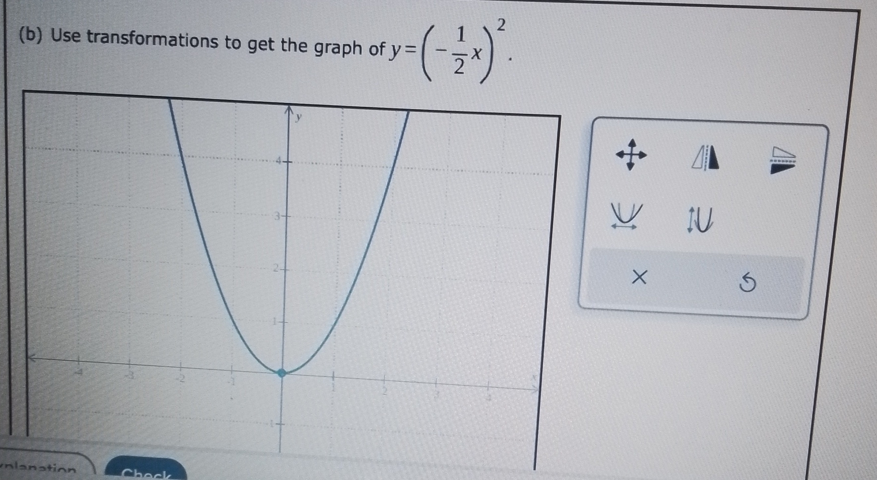 Solved (b) ﻿Use transformations to get the graph of | Chegg.com